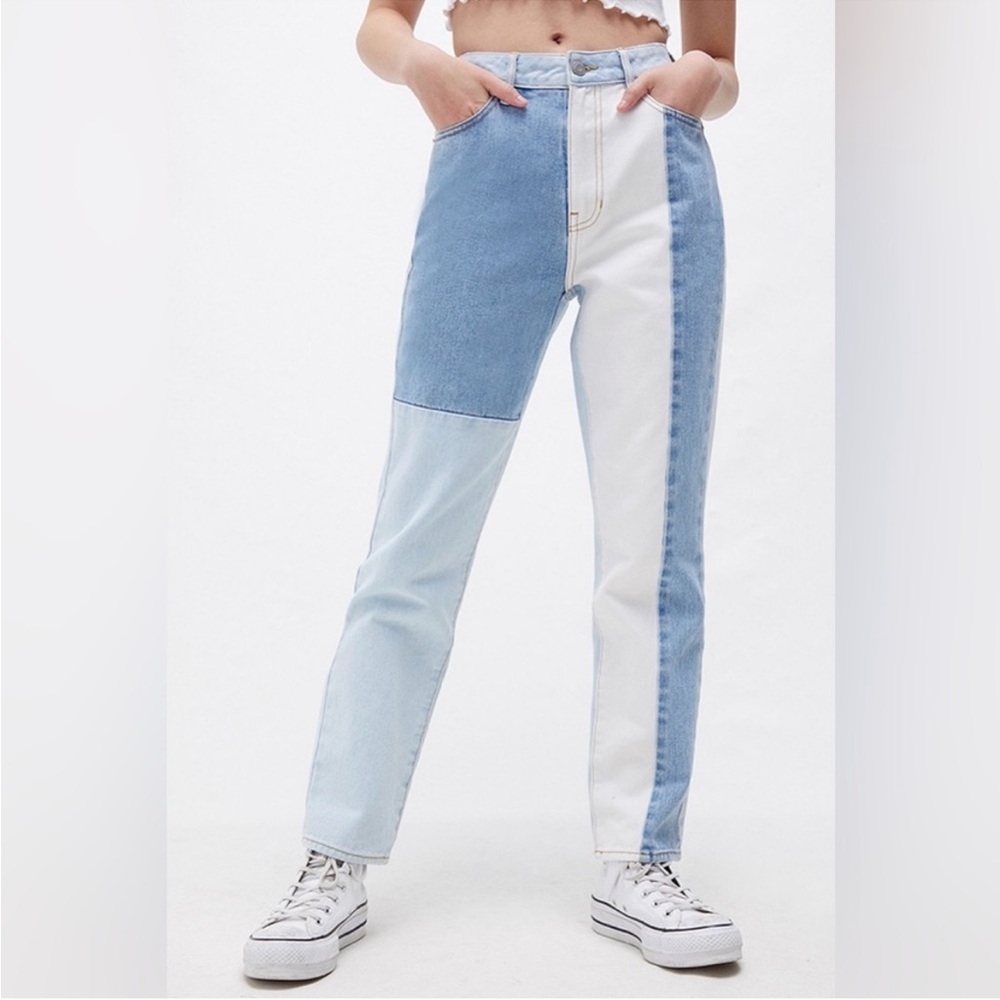 Pacsun Eco Hopper Patchwork Colorblock Mom Jeans - Gem